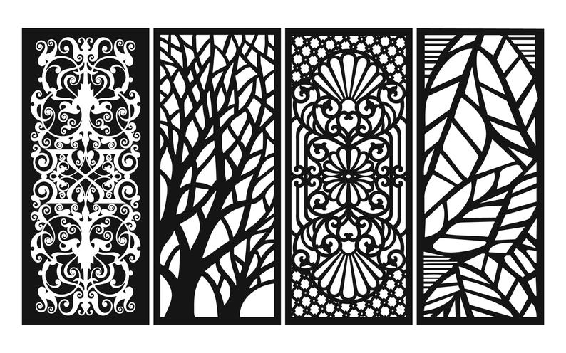 160+ Floral CNC Panel Collection | Dxf , Svg, Eps, AI Vector Files for ...