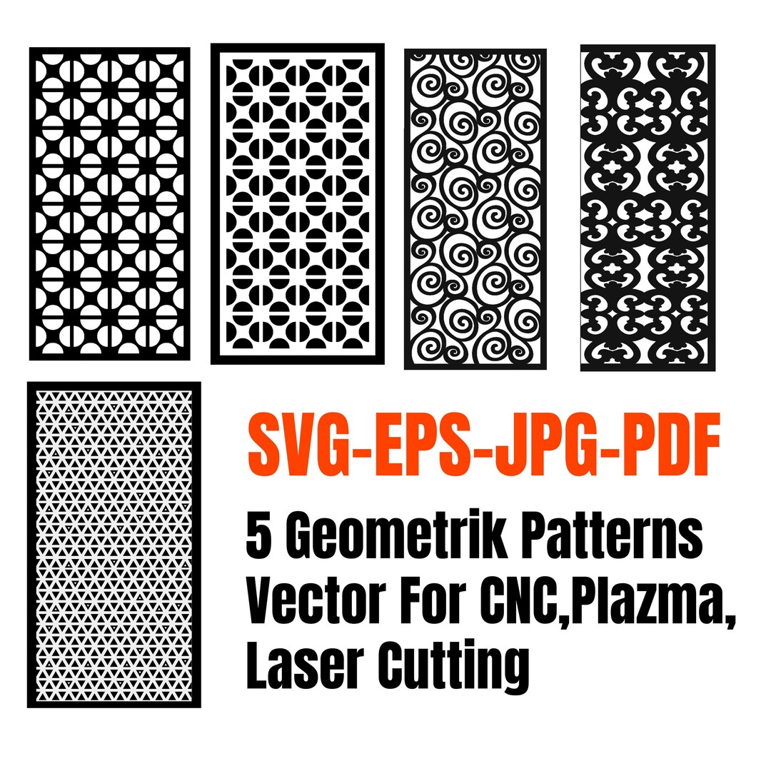 Geometric Panel Designs: CNC & Laser Cutting Vector Files (digital ...