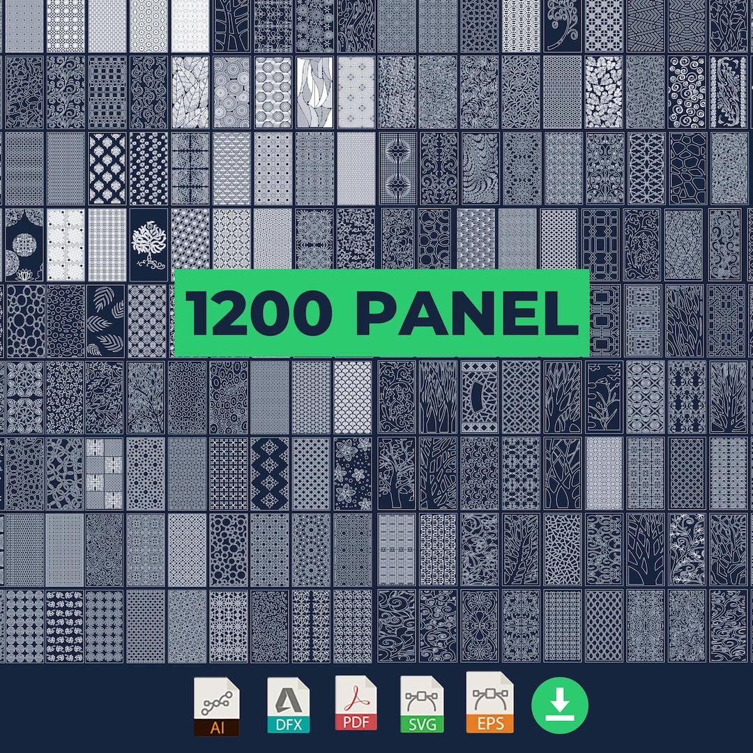 1200+ CNC Floral Panel Designs: Laser Cut Vector Files (digital ...