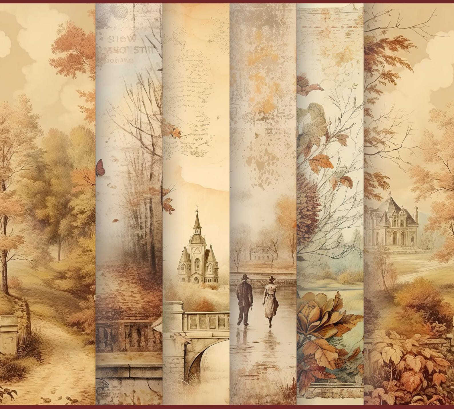 Thanksgiving Digital Paper Pack, Fall Harvest Printable Patterns 12×12 ...