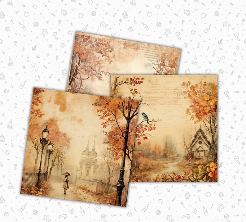 Thanksgiving Digital Paper Pack, Fall Harvest Printable Patterns 12×12 ...