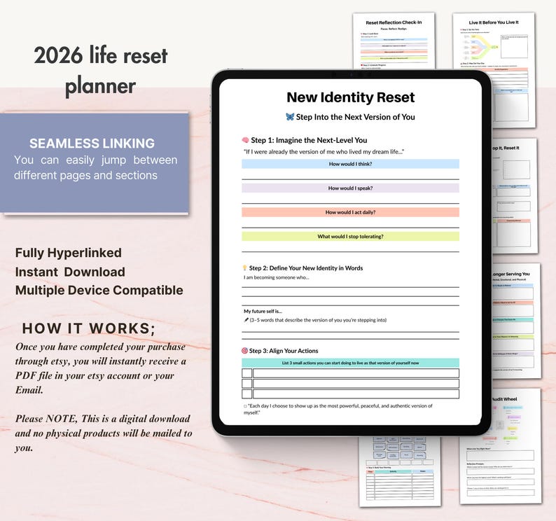 2026 Life Reset Planner, Editable Canva Organizer for Goal Setting ...