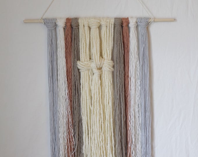 Ocean Cross Overlay Yarn Wall Hanging / Hoop Wall Decor / Macrame Wall ...