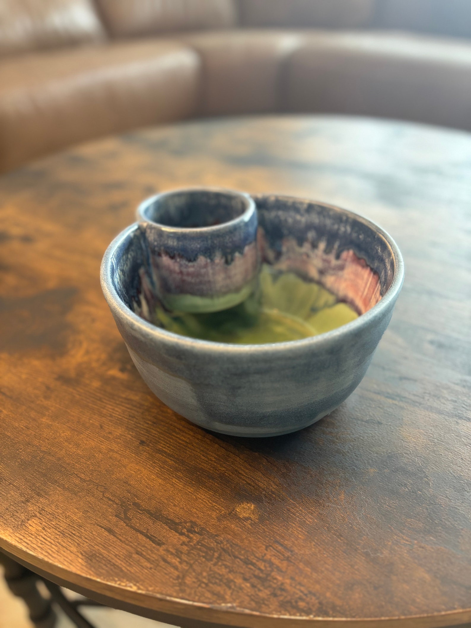 Ceramic Stoneware Chip and Dip Bowl, Party Bowl, Snack Set - Etsy