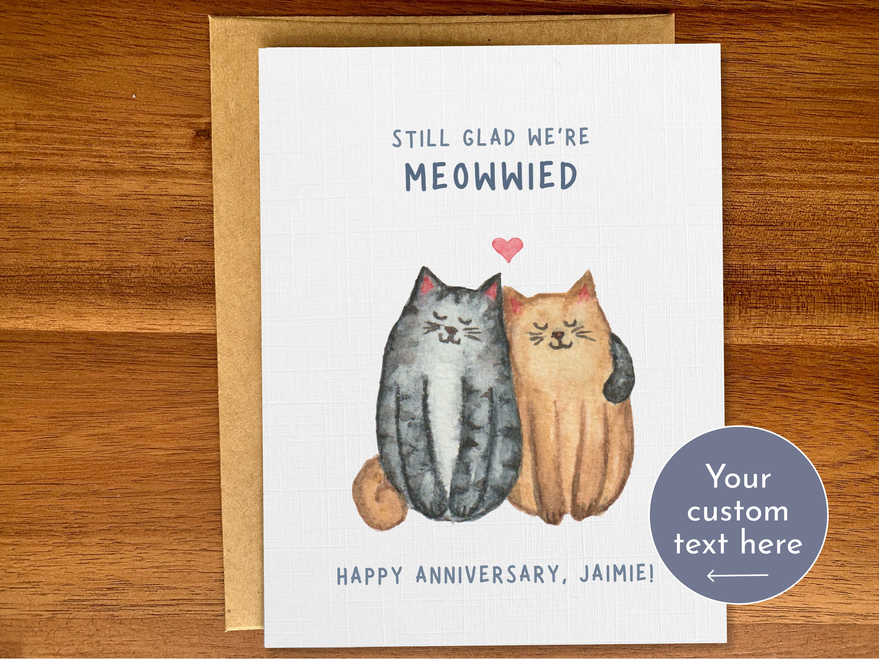 Cute Cats Anniversary Card Personalized Custom Anniversary - Etsy