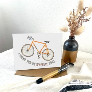 Cute Bicycle Greeting Card, Handmade Watercolor Greeting Card, Funny ...