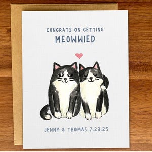 Cute Cats Wedding Card, Congratulations Engagement / Marriage Card for ...