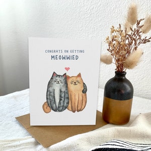 Cute Cats Wedding Card, Congratulations Engagement / Marriage Card for ...