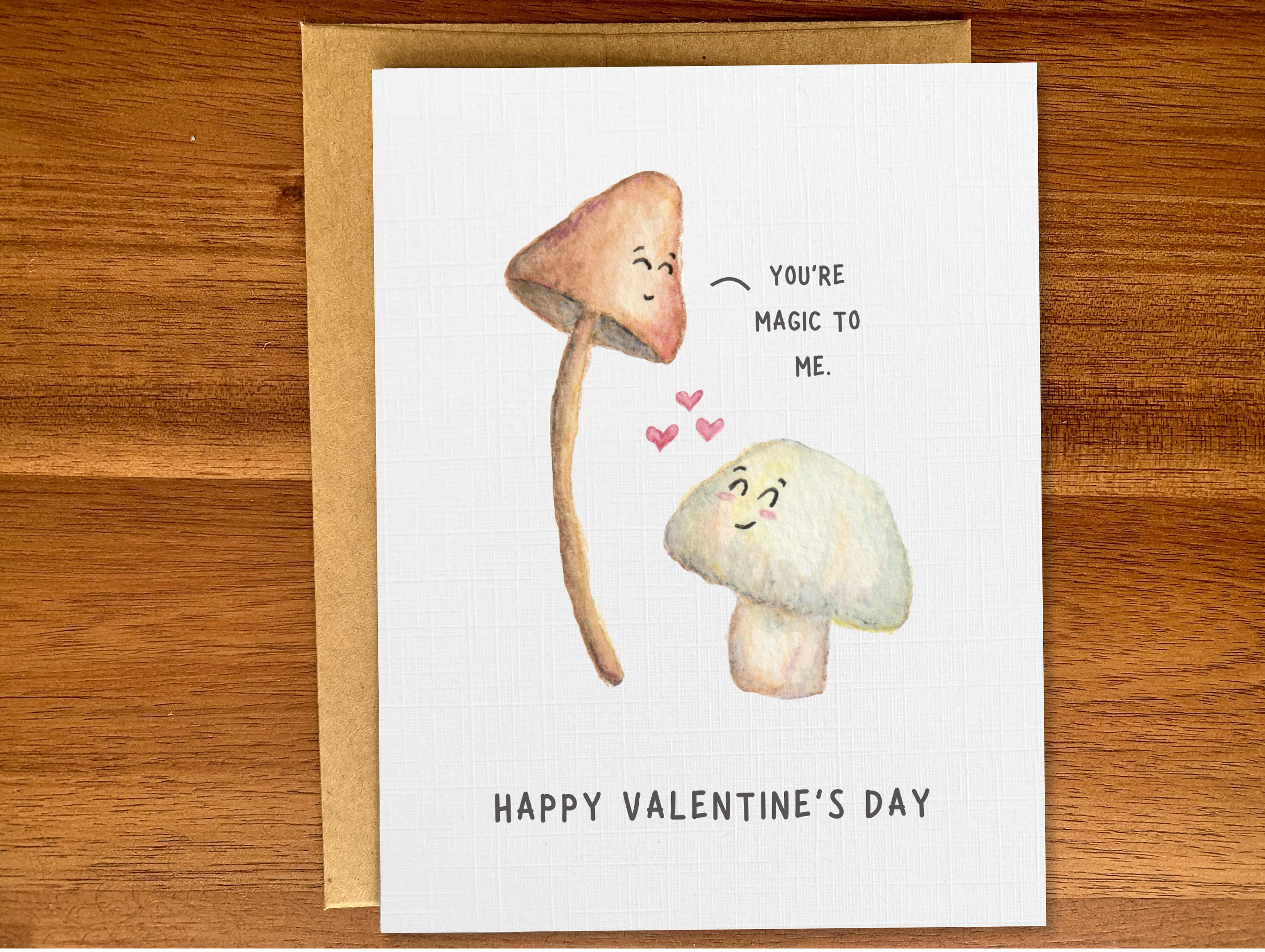 Cute Mushroom Valentine's Day Card, Funny Magic Mushroom Greeting Card ...