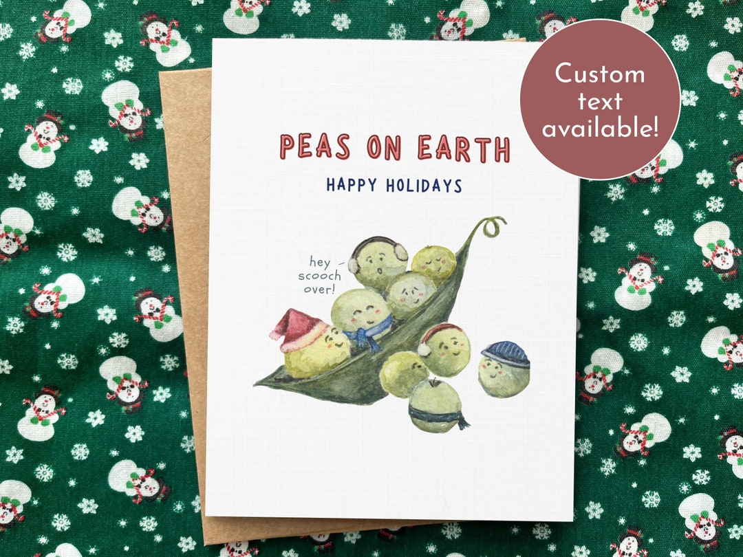 Funny Peace on Earth Holiday Greeting Card, Cute Nonreligious Handmade ...