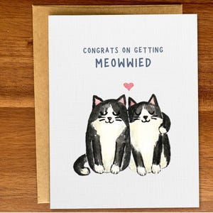 Cute Cats Wedding Card, Congratulations Engagement / Marriage Card for ...