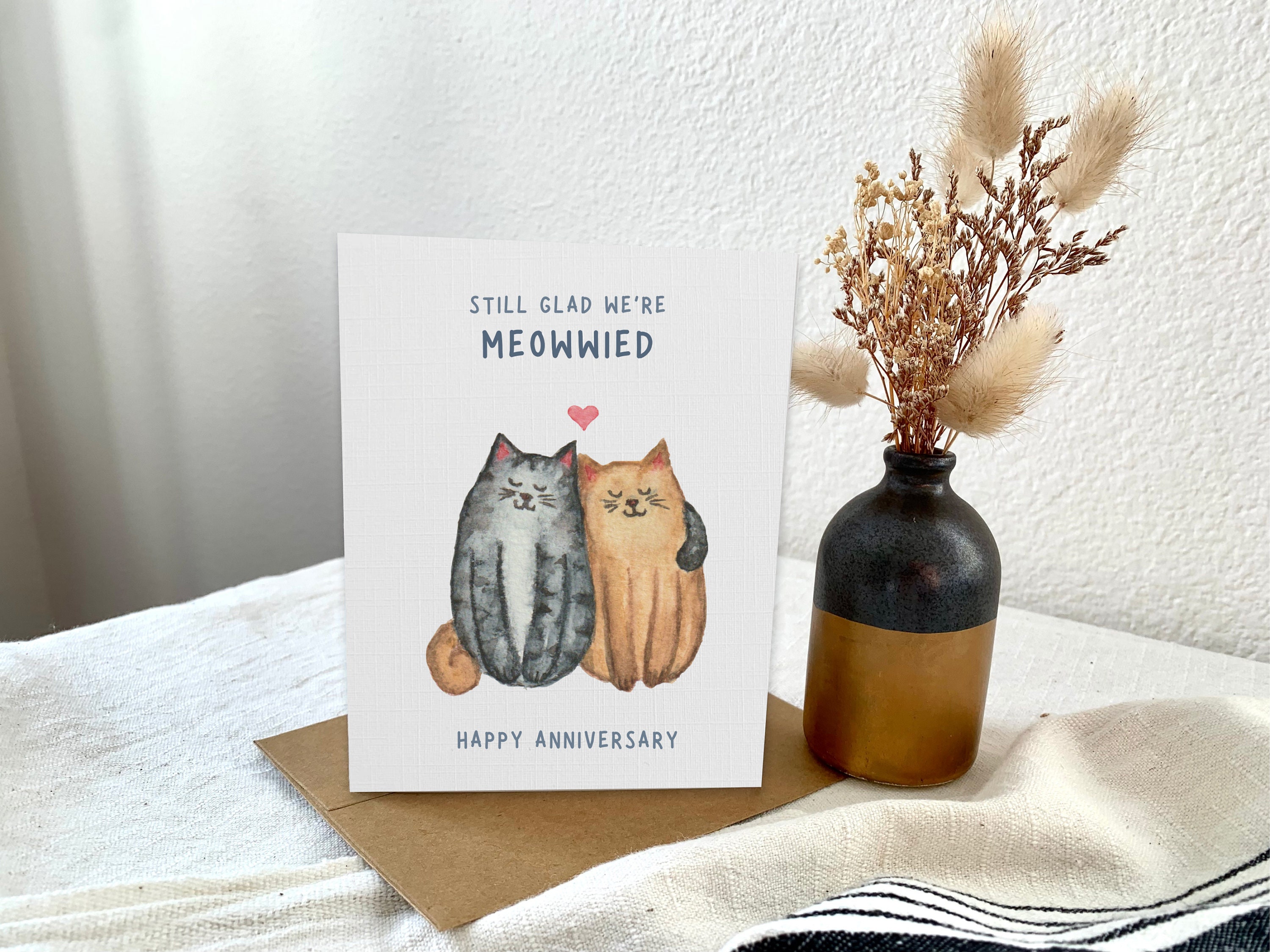 Cute Cats Anniversary Card Personalized Custom Anniversary - Etsy