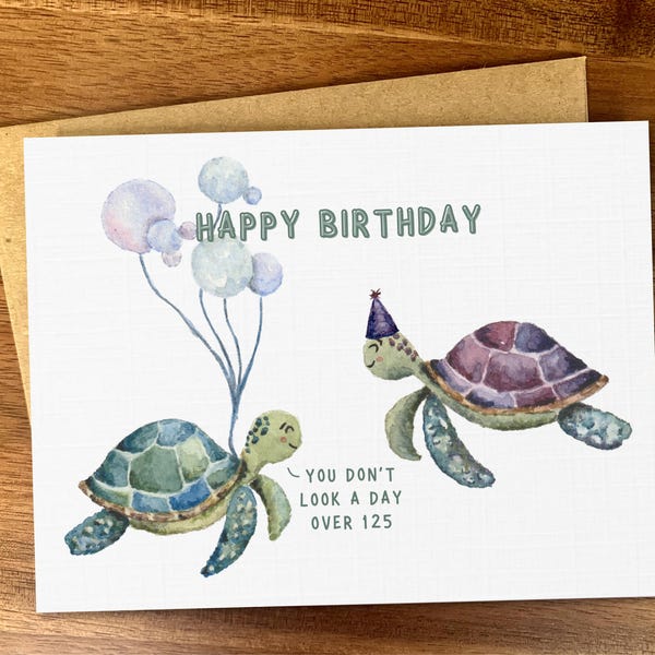 Turtle Card - Etsy