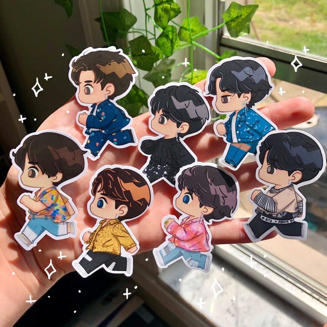 BTS "fake Love" Running Chibi Stickers - Etsy
