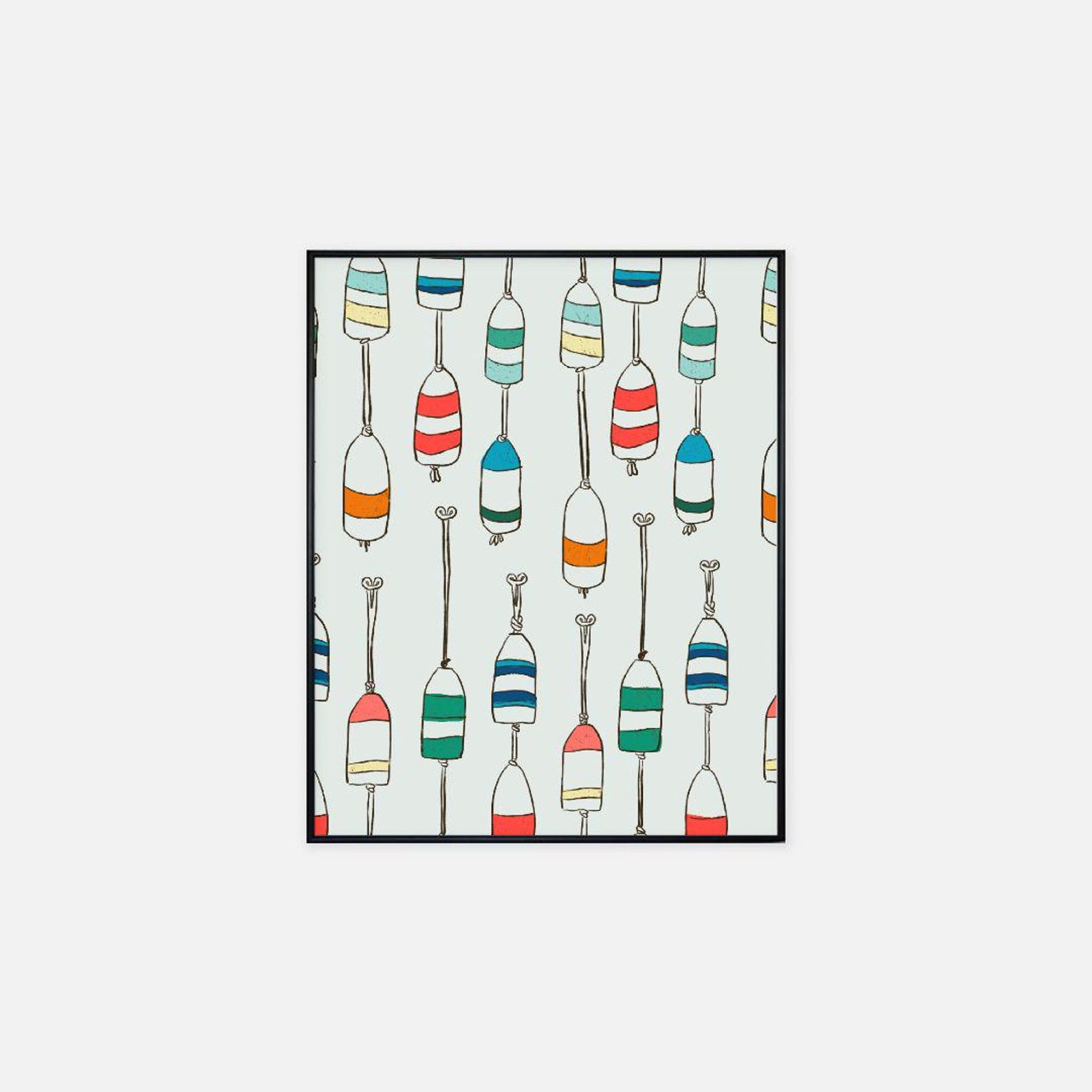 Nautical Buoy & Life Jacket Prints | Vintage Lake House Art (set of 2 ...