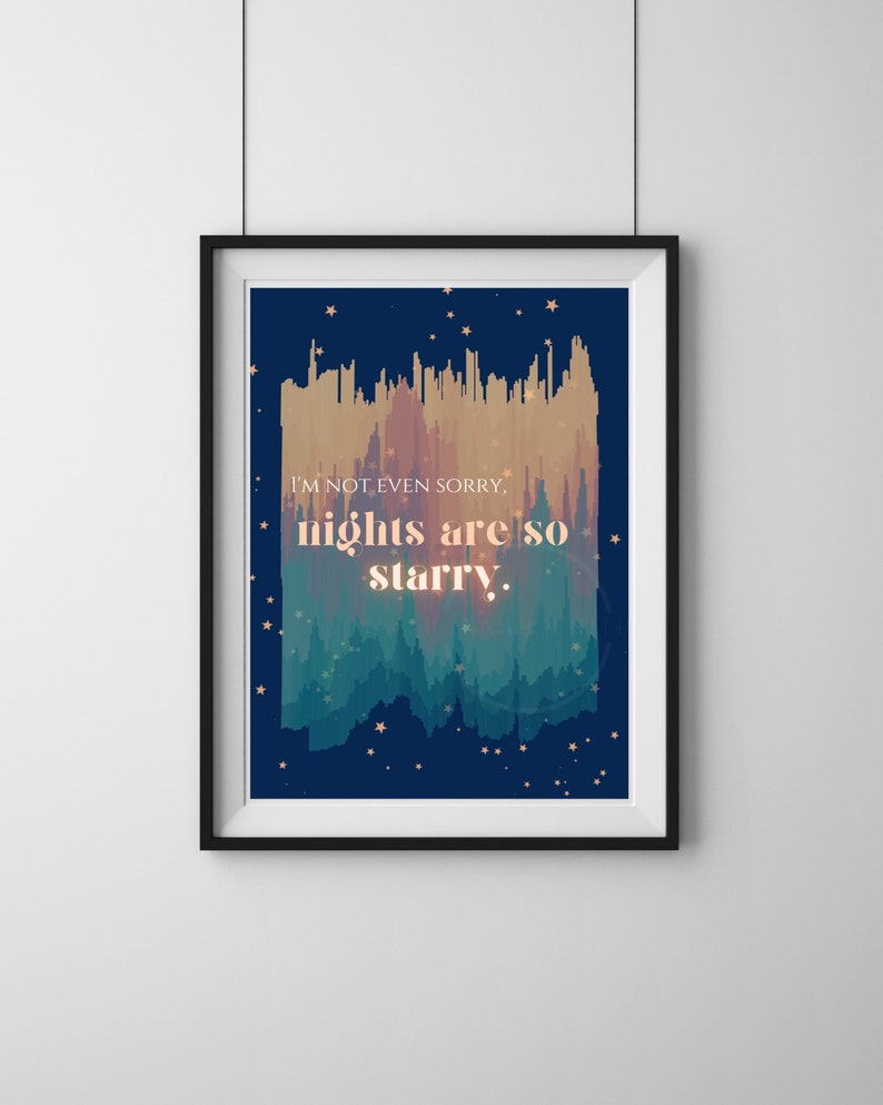 Taylor Swift Print Glitch Digital Download, Nights Are so Starry Lyrics ...