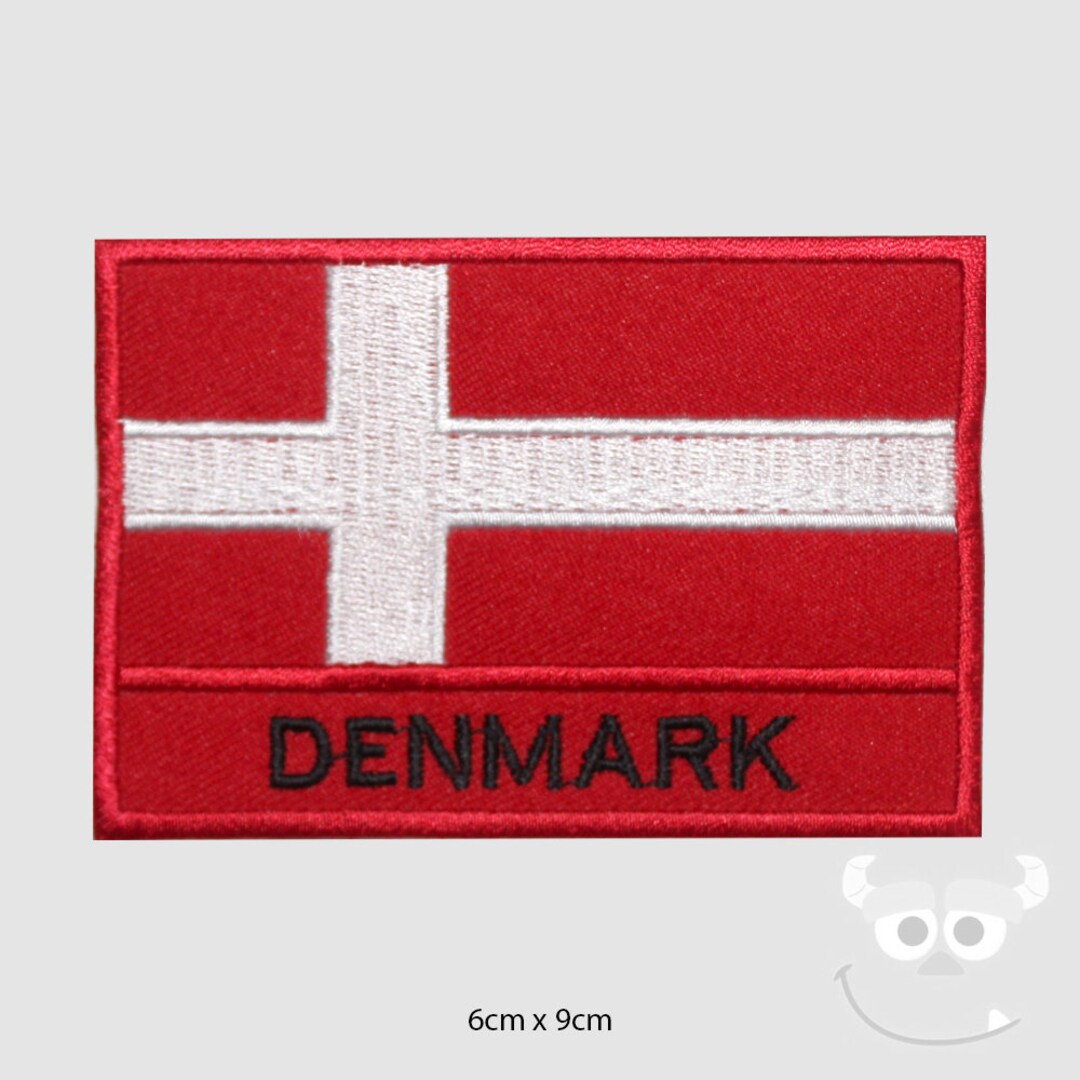 Denmark Flag Patch Embroidered Patch Iron on Patch Sew on Patch for Clothes With Name - Etsy