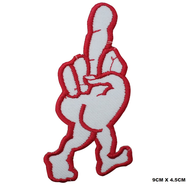 Middle Finger Walking Hand Logo Embroidered Iron on Clothing - Etsy