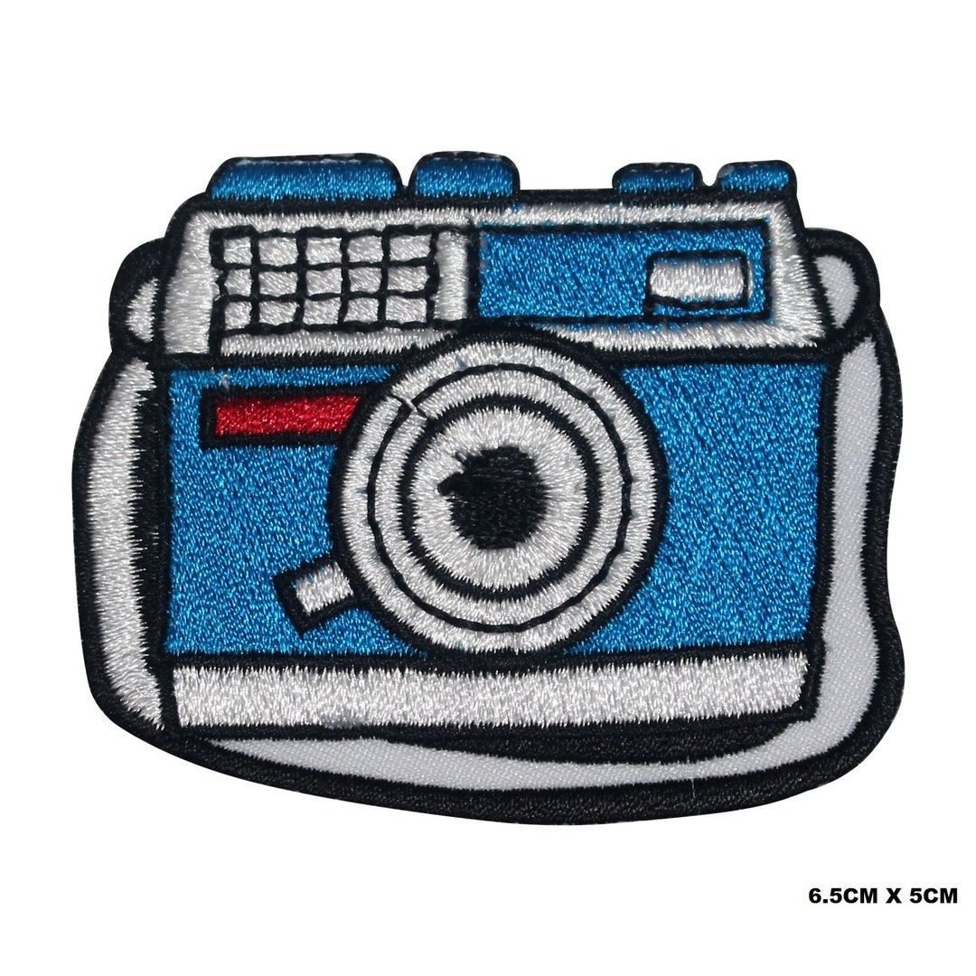 Cute Blue Camera Cartoon Logo Embroidered Iron on Clothing Patch Sew on ...