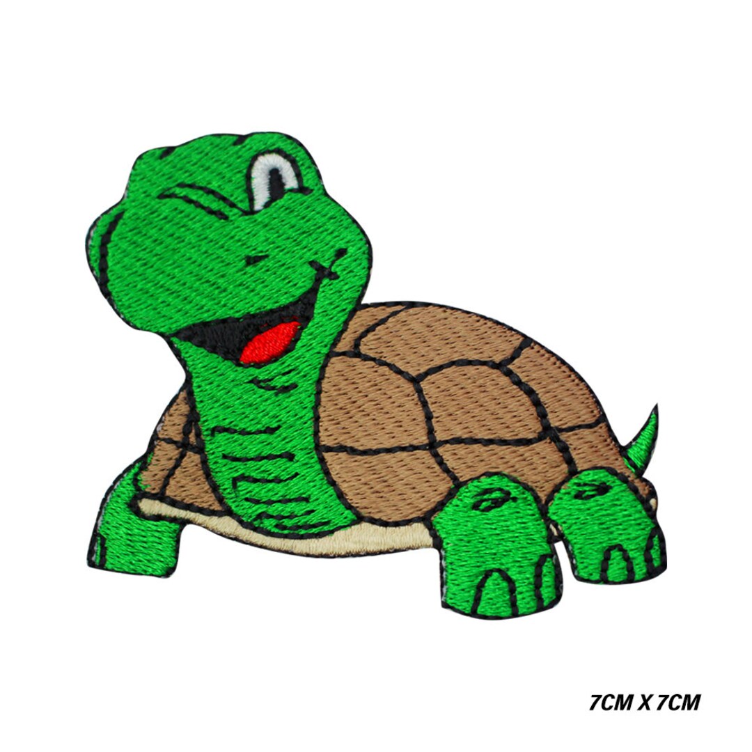 Happy Green Turtle Cartoon Comics Logo Embroidered Iron on - Etsy