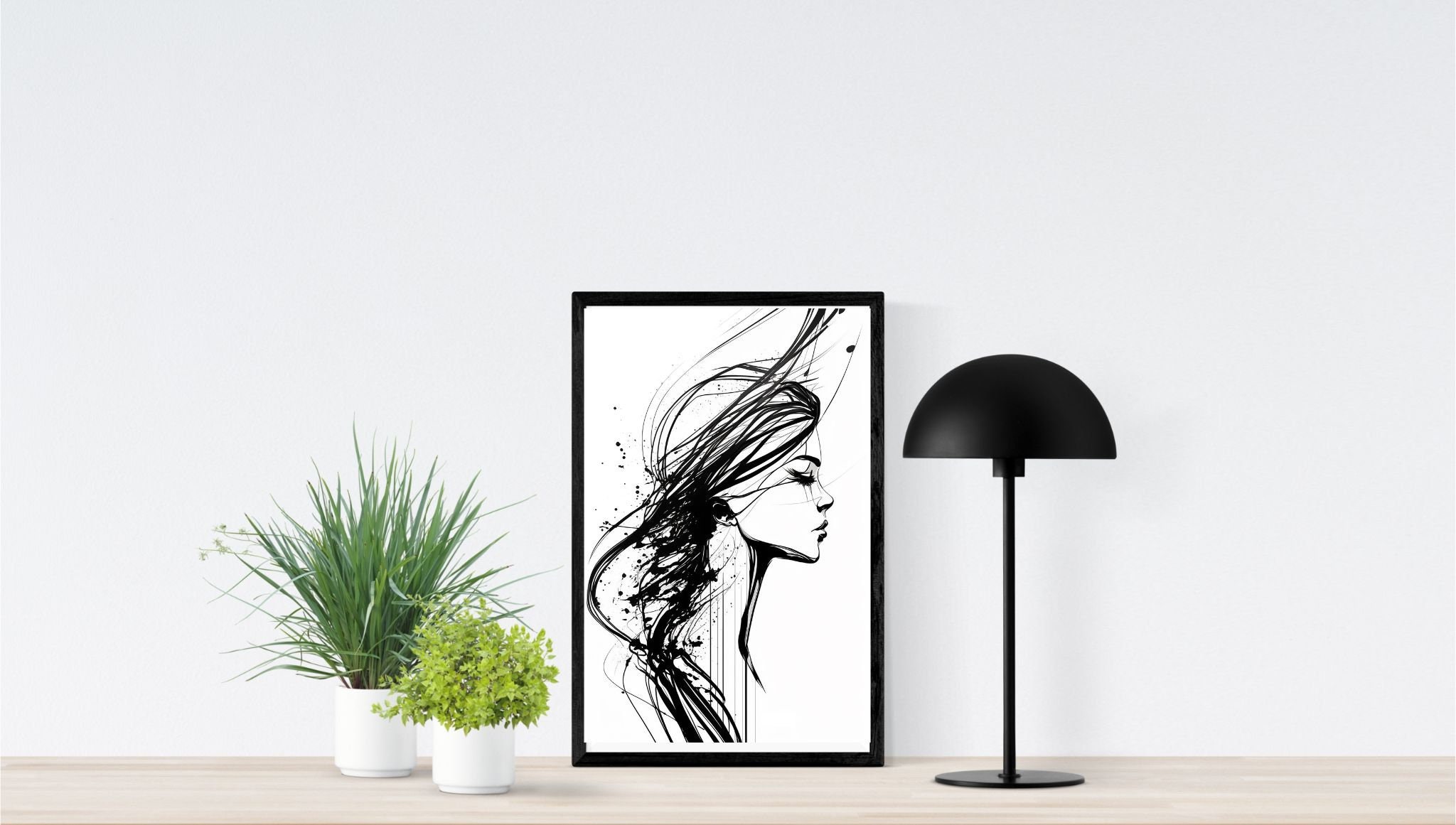 Female Silhouette Sketch, One Line Art Abstract Woman, Modern Art ...