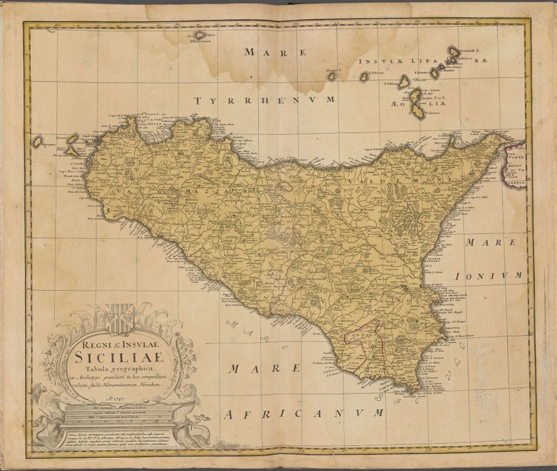 Map of Sicily 1747 Poster High Definition - Etsy