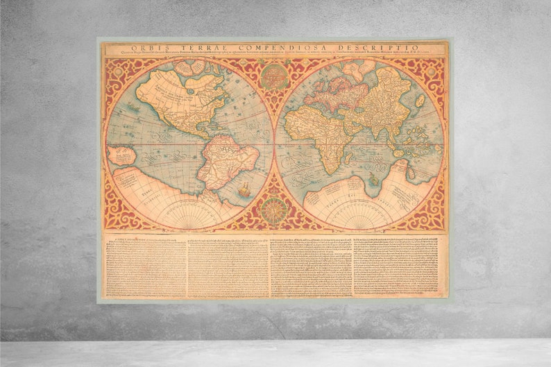 World Map 1637 Poster - Etsy