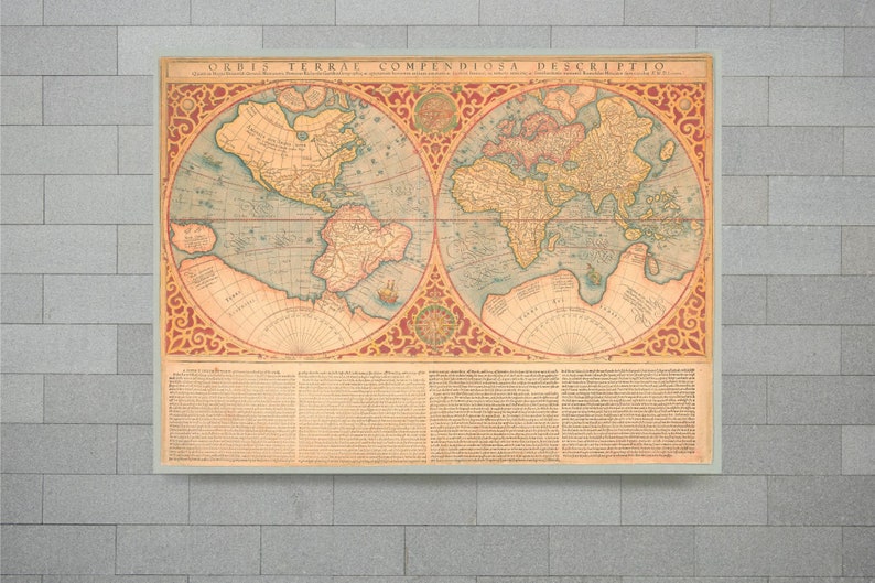 World Map 1637 Poster - Etsy