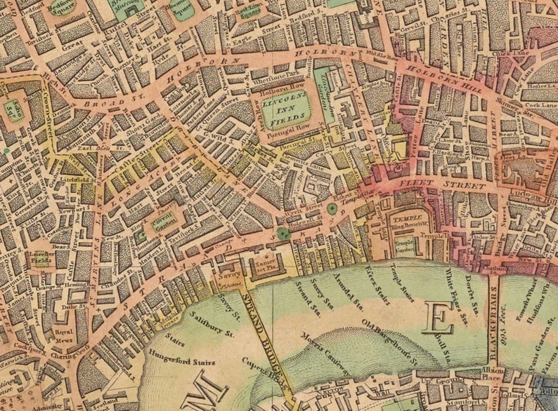 London Map Poster 1813 - Etsy