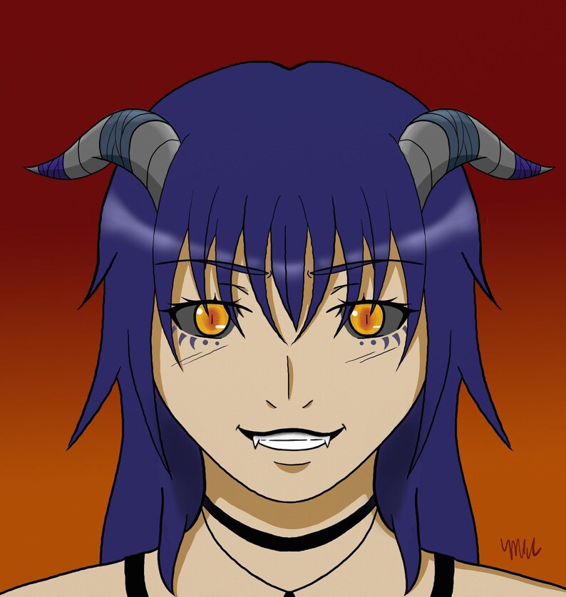 Happy Demon Girl - Etsy