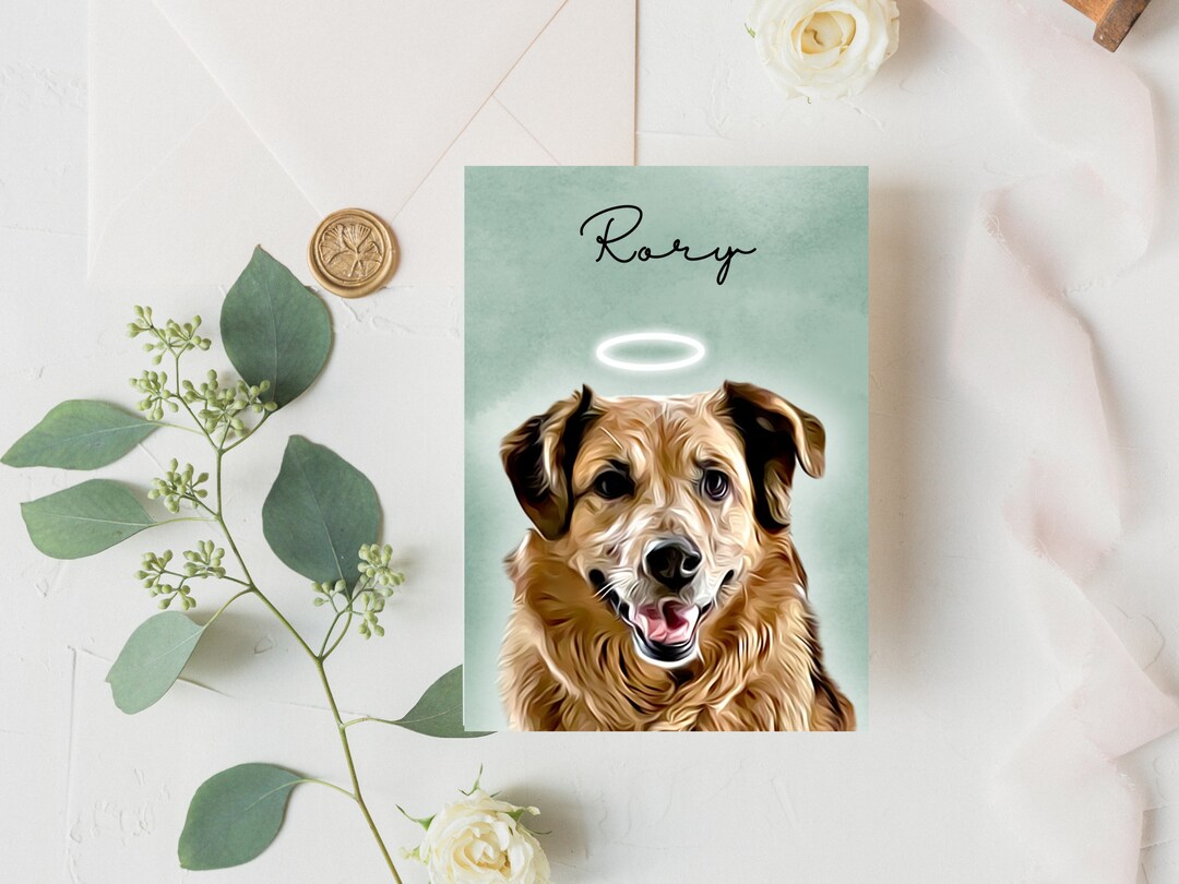 Custom Greeting Card With Pet Portrait Personalized Dog Greeting Card ...