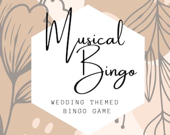 Bingo Game, Music Game, Wedding Bingo, Instant Digital Download, Bridal ...