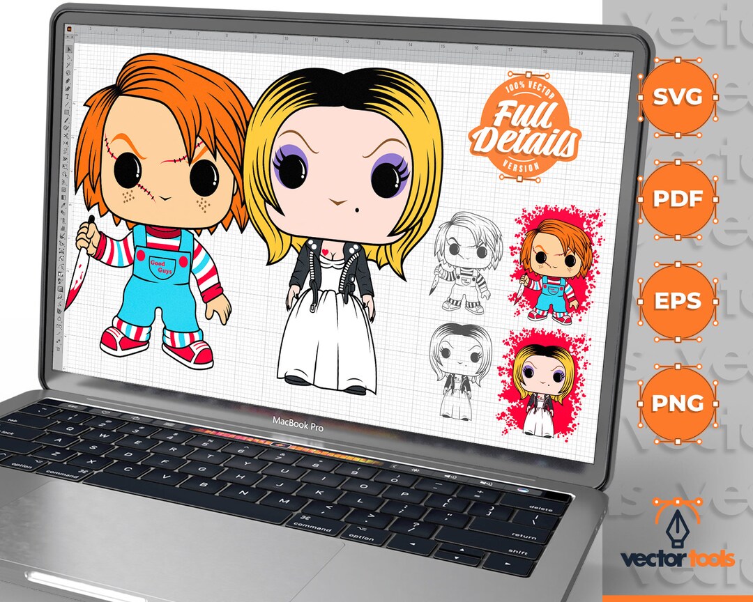 Chucky Svg, Tiffany SVG, Funko, Horror Movie Svg, Halloween Svg, Movie ...