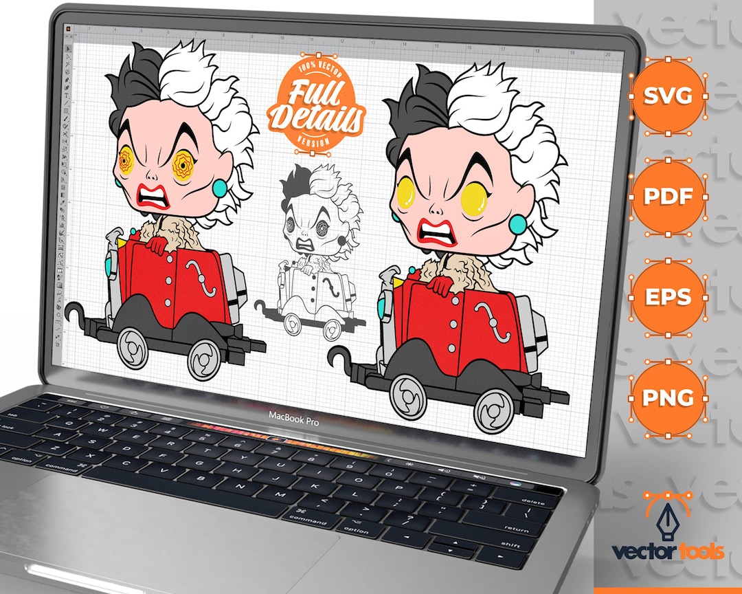 Cruella Svg, Funko, Villain Svg, Cruella De Vil SVG, Cruella Cut File ...