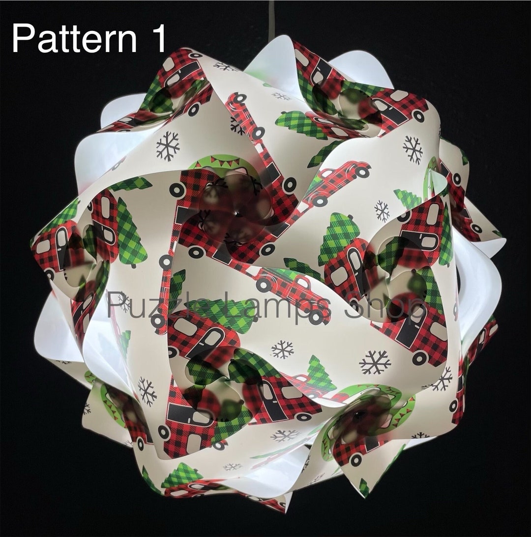 Christmas Pattern Puzzle Lamp. - Etsy