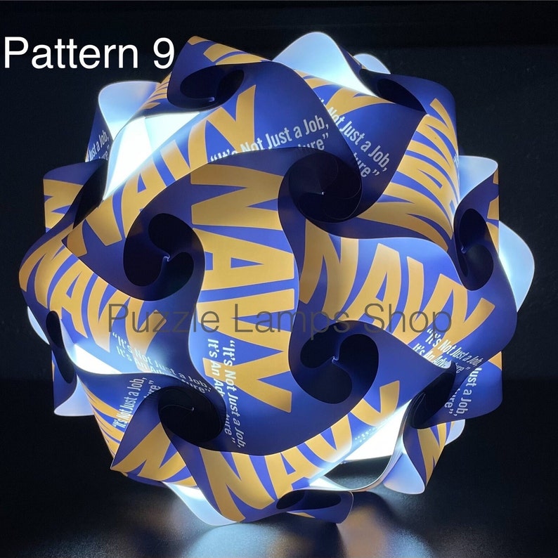 Puzzle Lamps USA Flags Pattern, Thin Blue Lines, Thin Red Lines. Fully ...