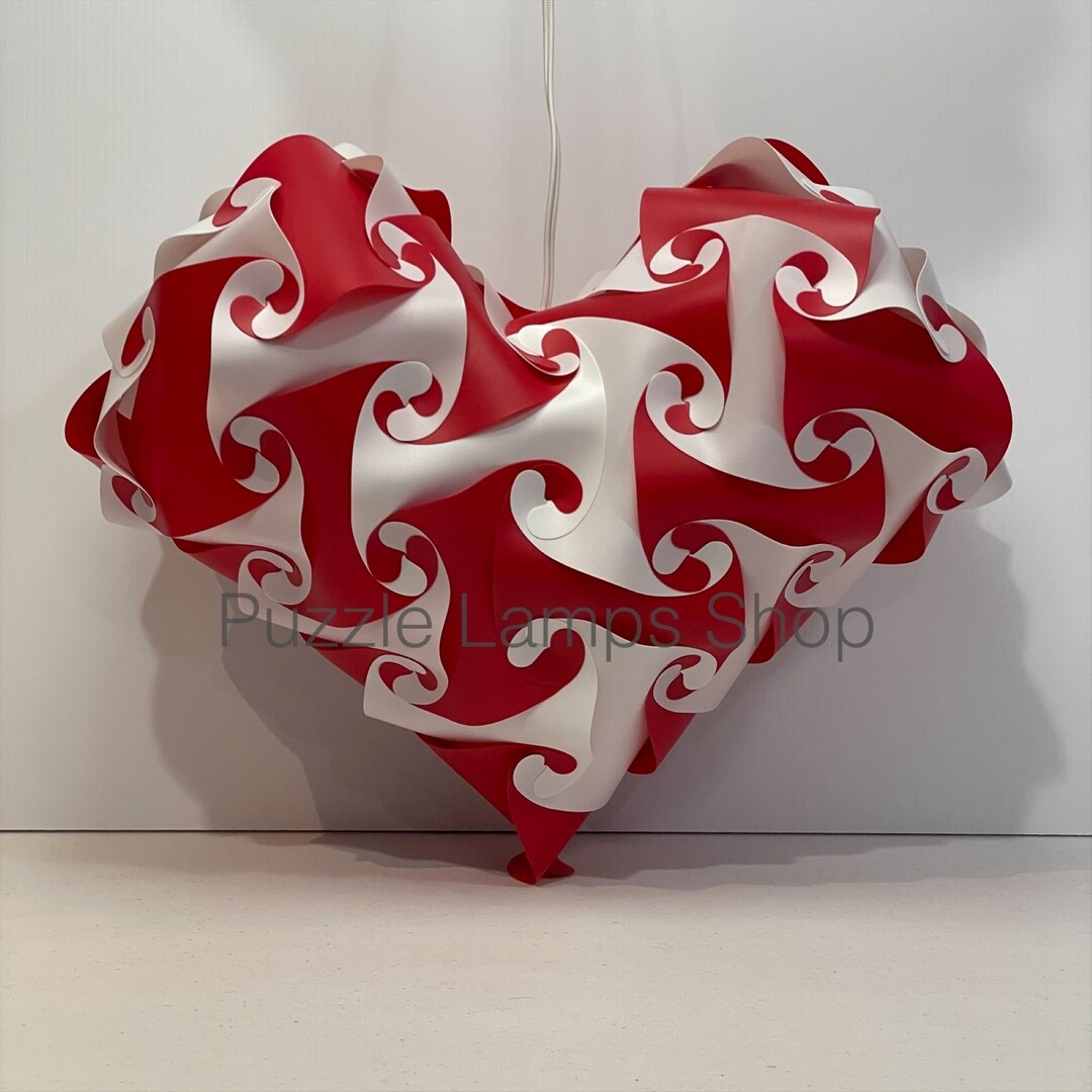 Valentine's Heart Shape Puzzle Lamps. Fully Assembled. - Etsy