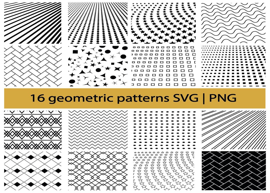 16 Geometric Patterns SVG Background Pack Background Pattern - Etsy