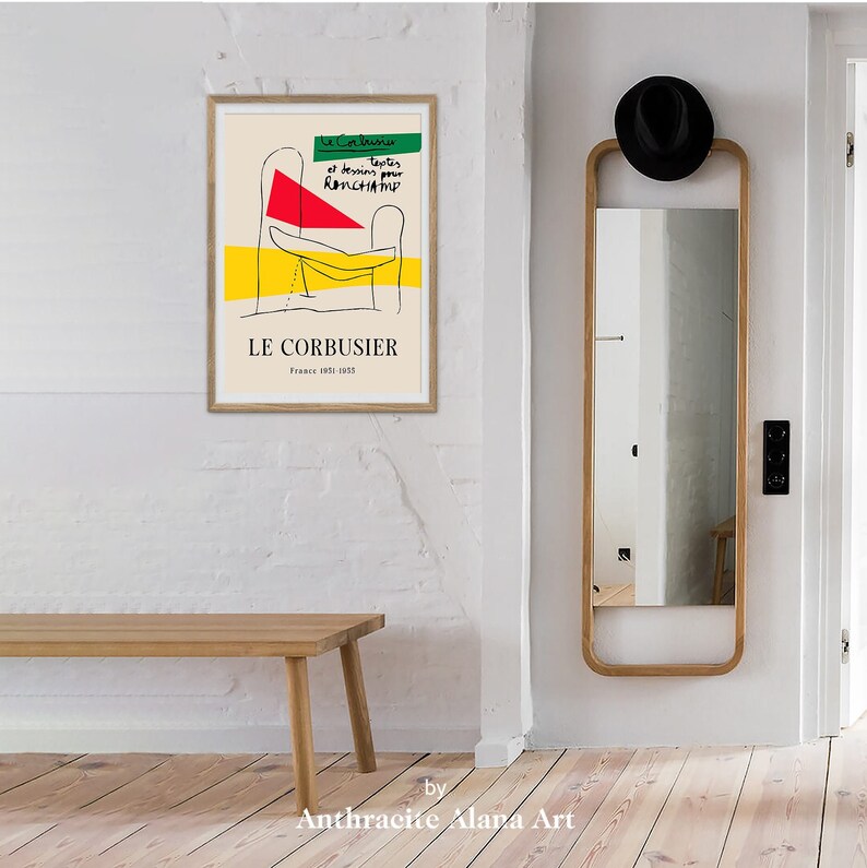 Le Corbusier Chapelle Ronchamp Wall Art, Corbusier Drawing Architecture ...