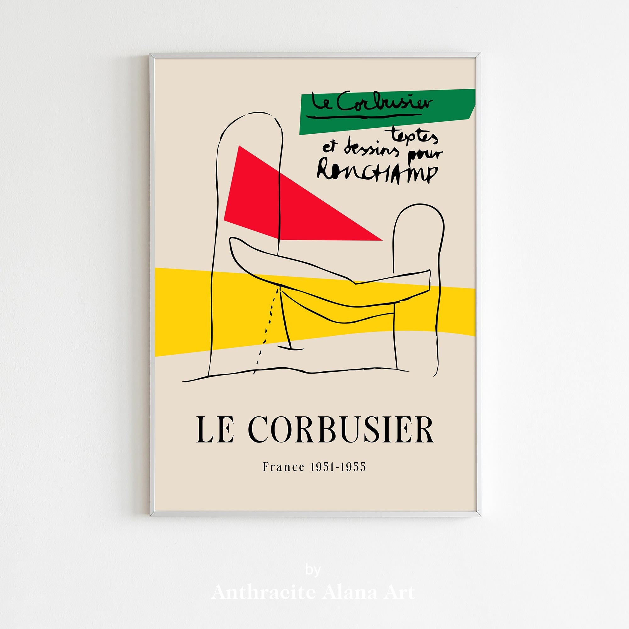 Le Corbusier Chapelle Ronchamp Wall Art, Corbusier Drawing Architecture ...