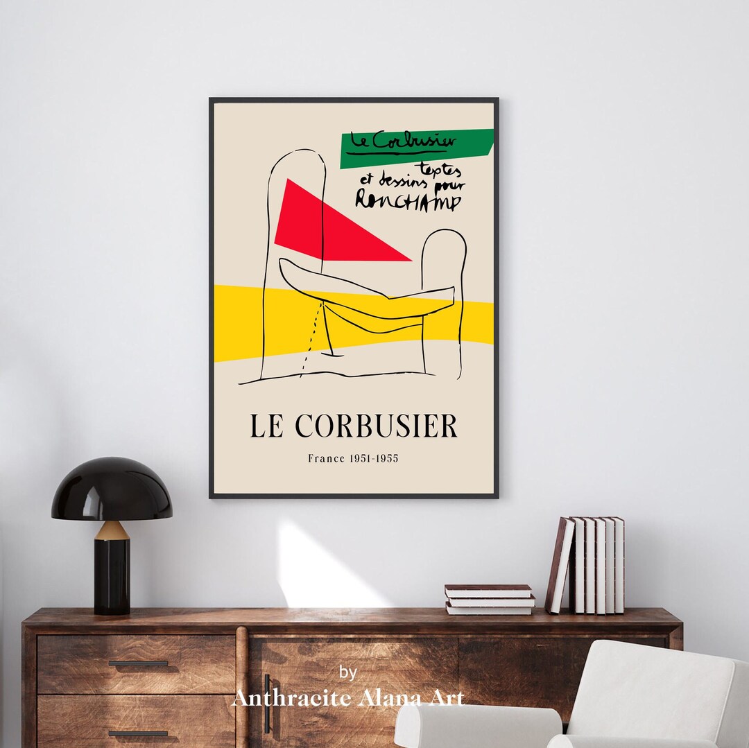 Le Corbusier Chapelle Ronchamp Wall Art, Corbusier Drawing Architecture ...
