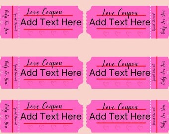 EDITABLE Love Coupon, Valentine's Day Gift, Customizable Printable ...