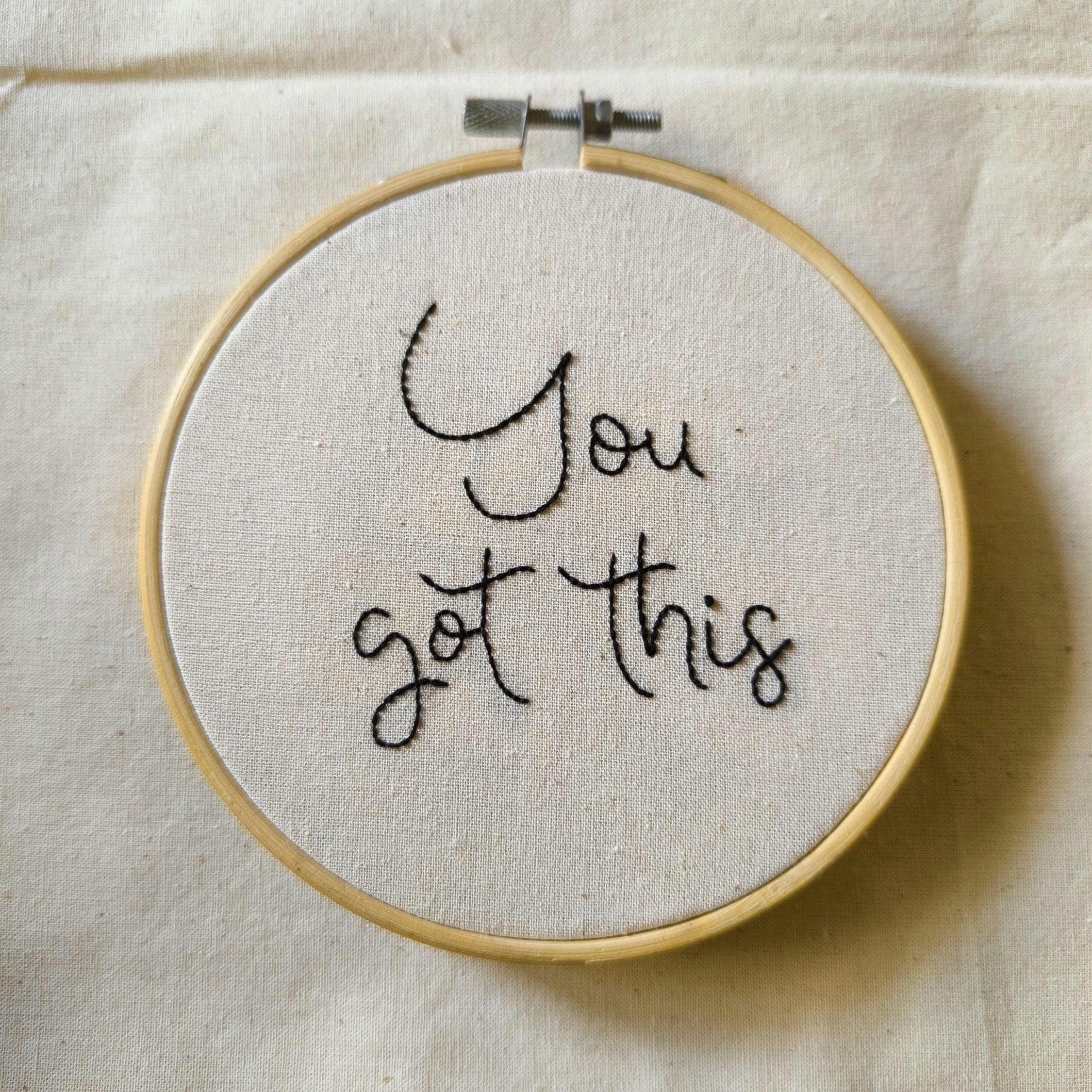 Positive Quote Embroidery Hoop - Hand Embroidered - Customizable Quotes ...