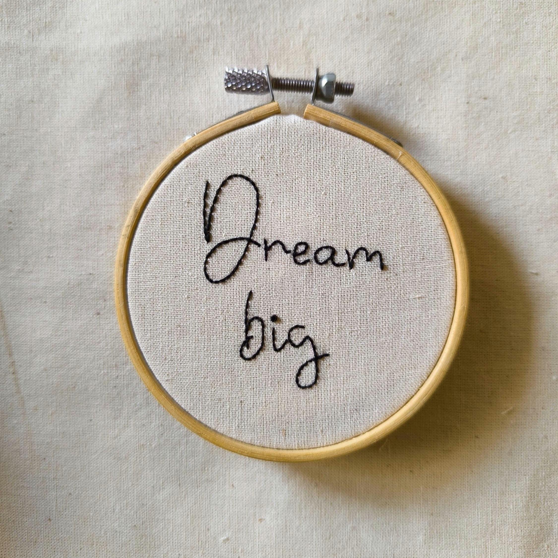 Positive Quote Embroidery Hoop - Hand Embroidered - Customizable Quotes ...