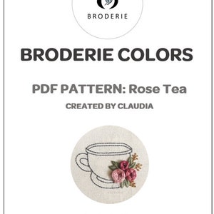 Rose Tea - Learn to Stitch Beginner Embroidery Pattern - PDF Digital ...