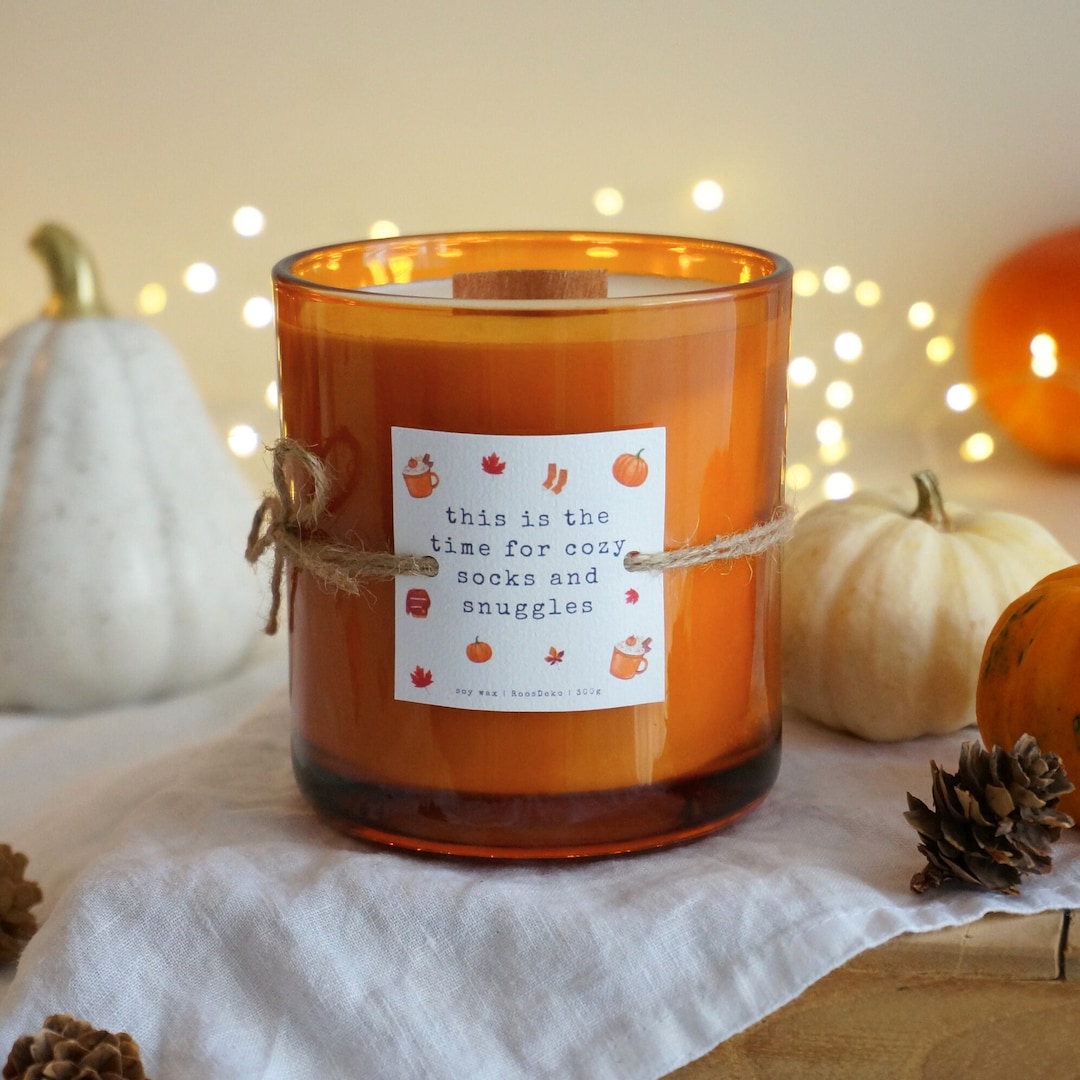 Autumn Candle With Saying Autumn Scented Candle Autumn Decoration ...