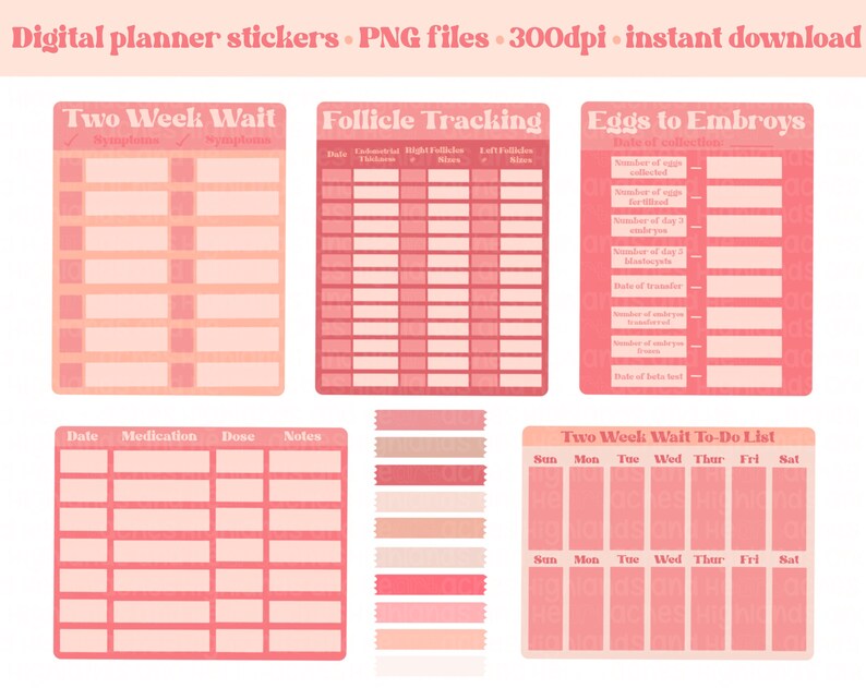 Digital Planner Stickers for Ttc/infertility Digital Stickers Digital ...