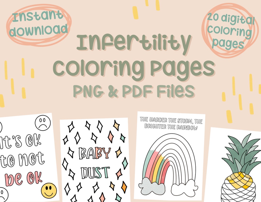 Infertility Digital Coloring Pages Adult Coloring Book Infertility ...