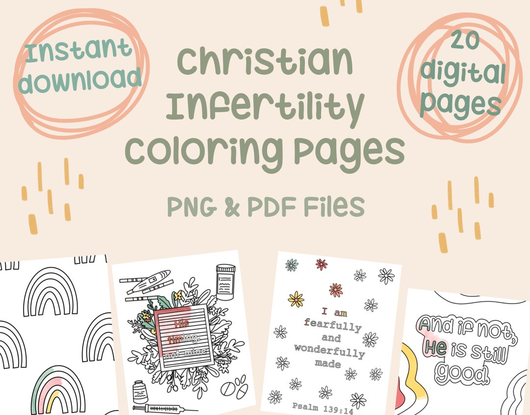 Christian Infertility Digital Coloring Pages Adult Coloring Book ...