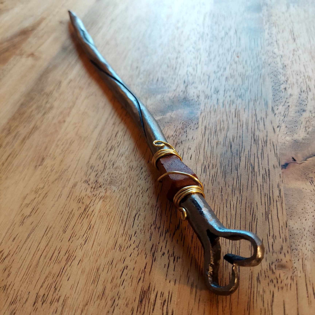 Heart Shaped Wand, Faceted, Oak, Wire Wrapping, Hand Forged ...